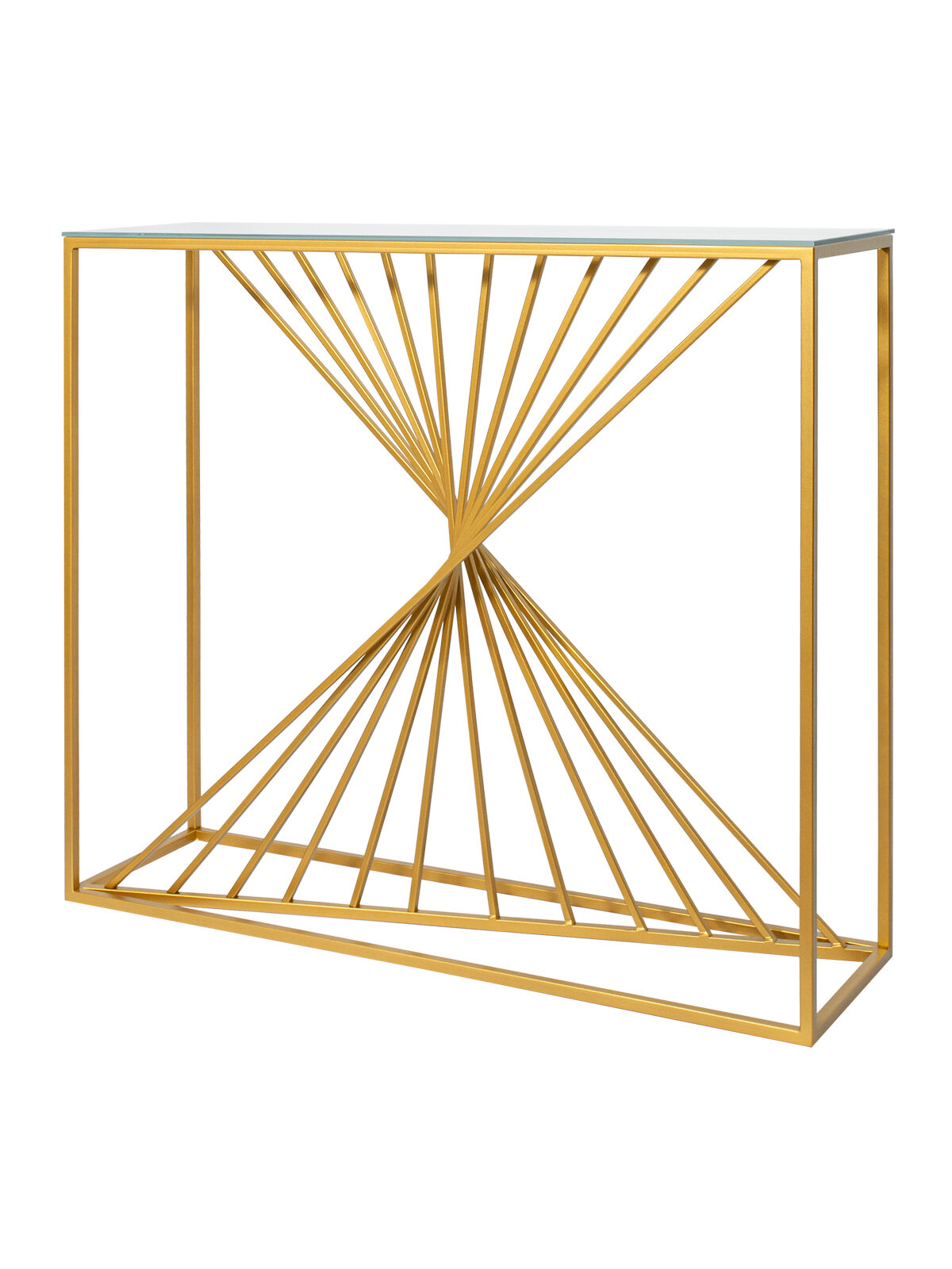 Консольный столик, туалетный столик PARIS 800х875х250мм (золото/прозрачное)