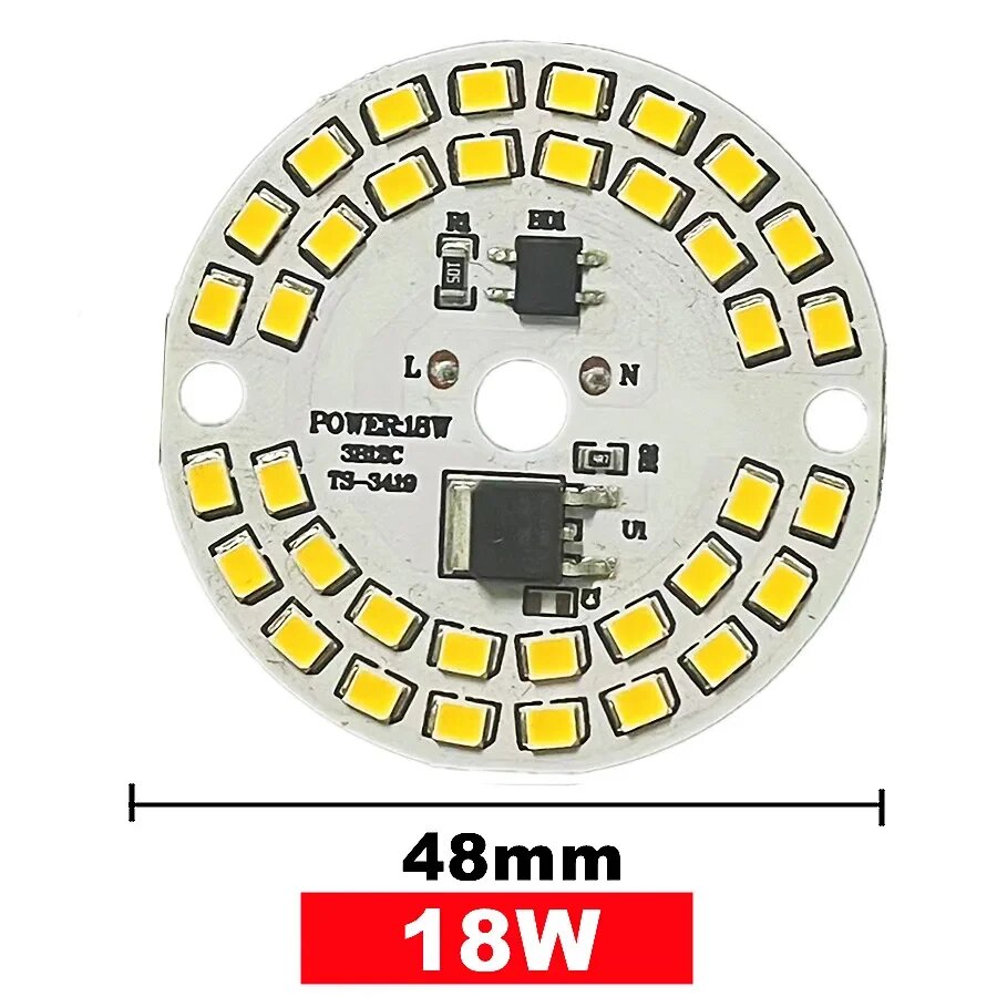 3 шт. Светодиодные чипы SMD 2835 для лампы 5-18 Вт 220В 18W, Warm White