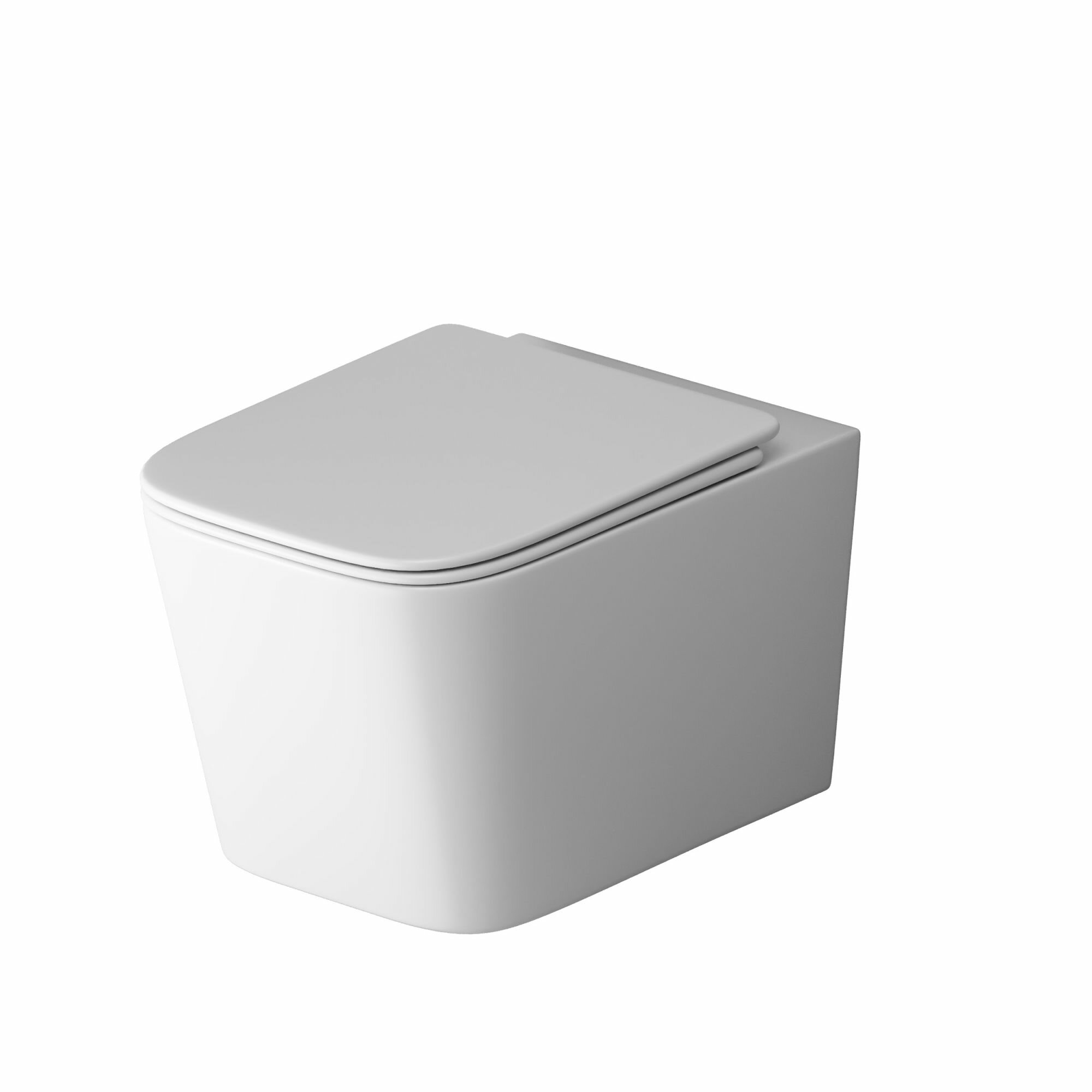 Унитаз Grossman GR-4404MSQ (485х340х290) безободковый, смыв торнадо, белый матовый с тонкой крышкой, микролифт,1 место