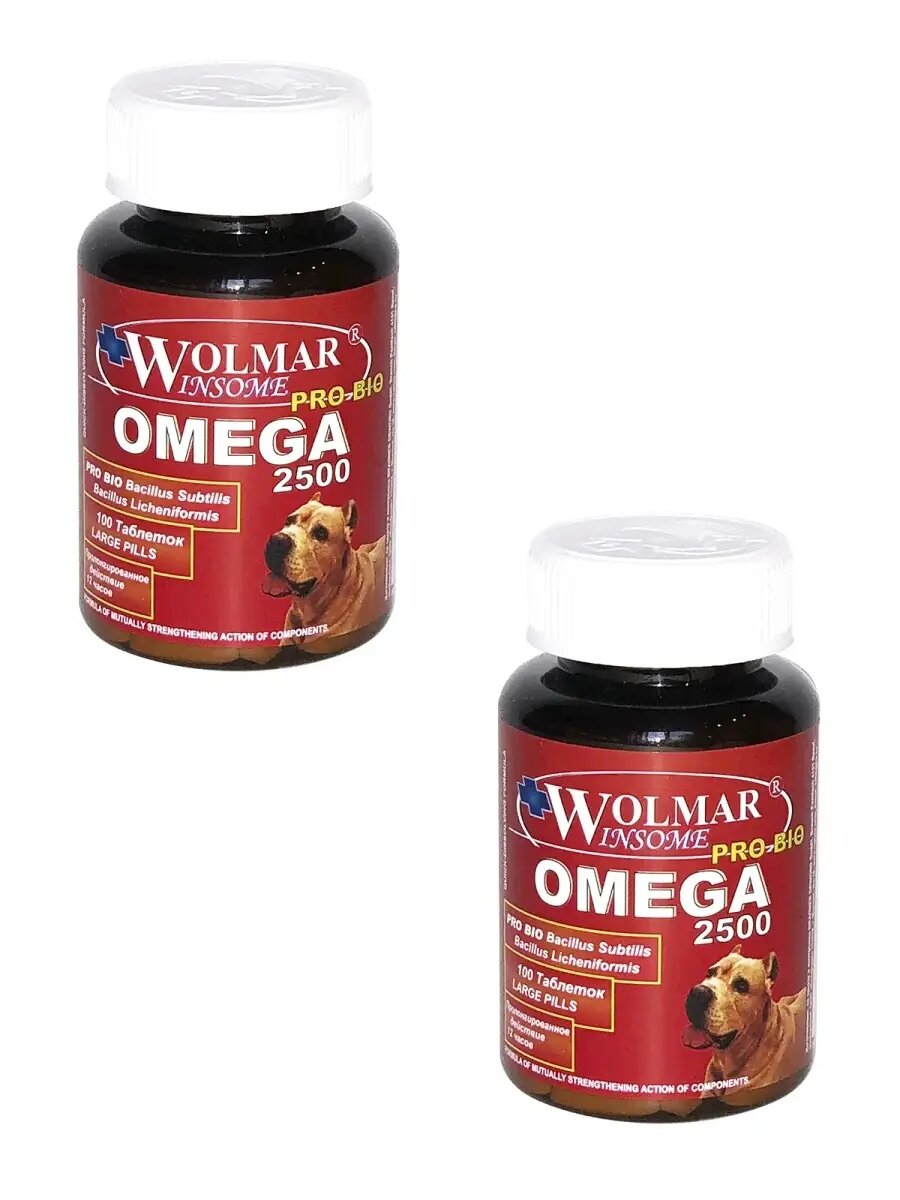 Omega 2500 Комплекс для собак средних и крупных пород, 2 упаковки по 100 шт