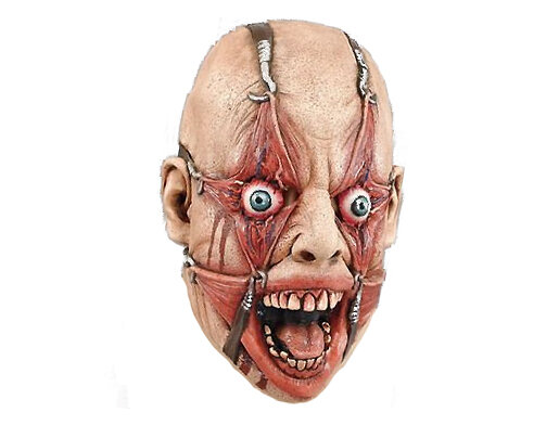 Маска с глазами на растяжках BМ279, коричневый, красный латекс, без размера