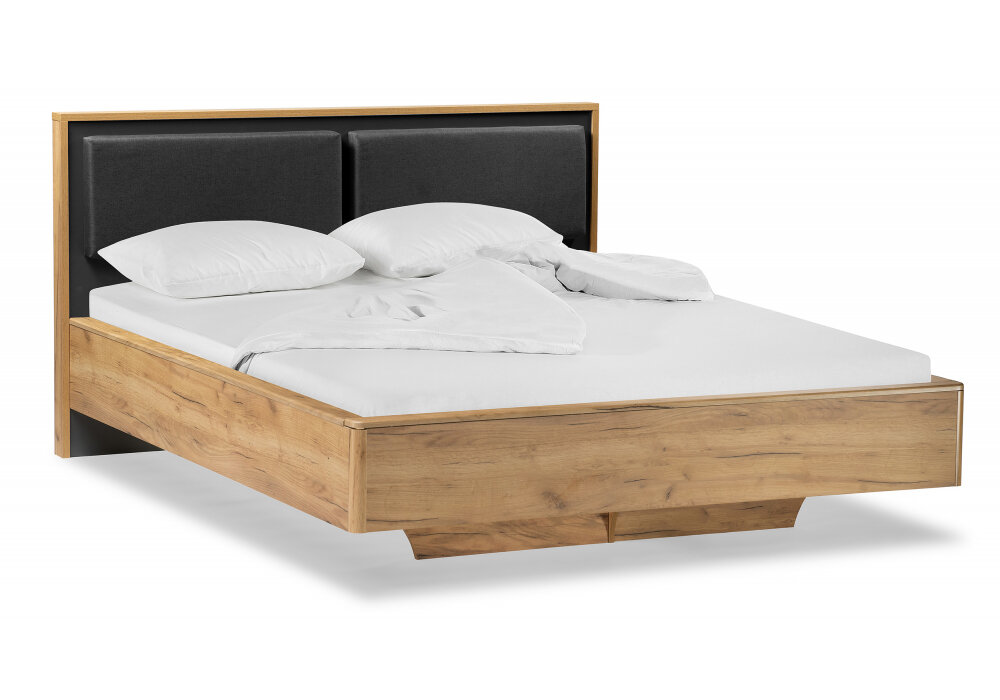 Полутораспальная кровать Woodville Клауд 140х200 парящая дуб крафт золотой / антрацит 4738644501