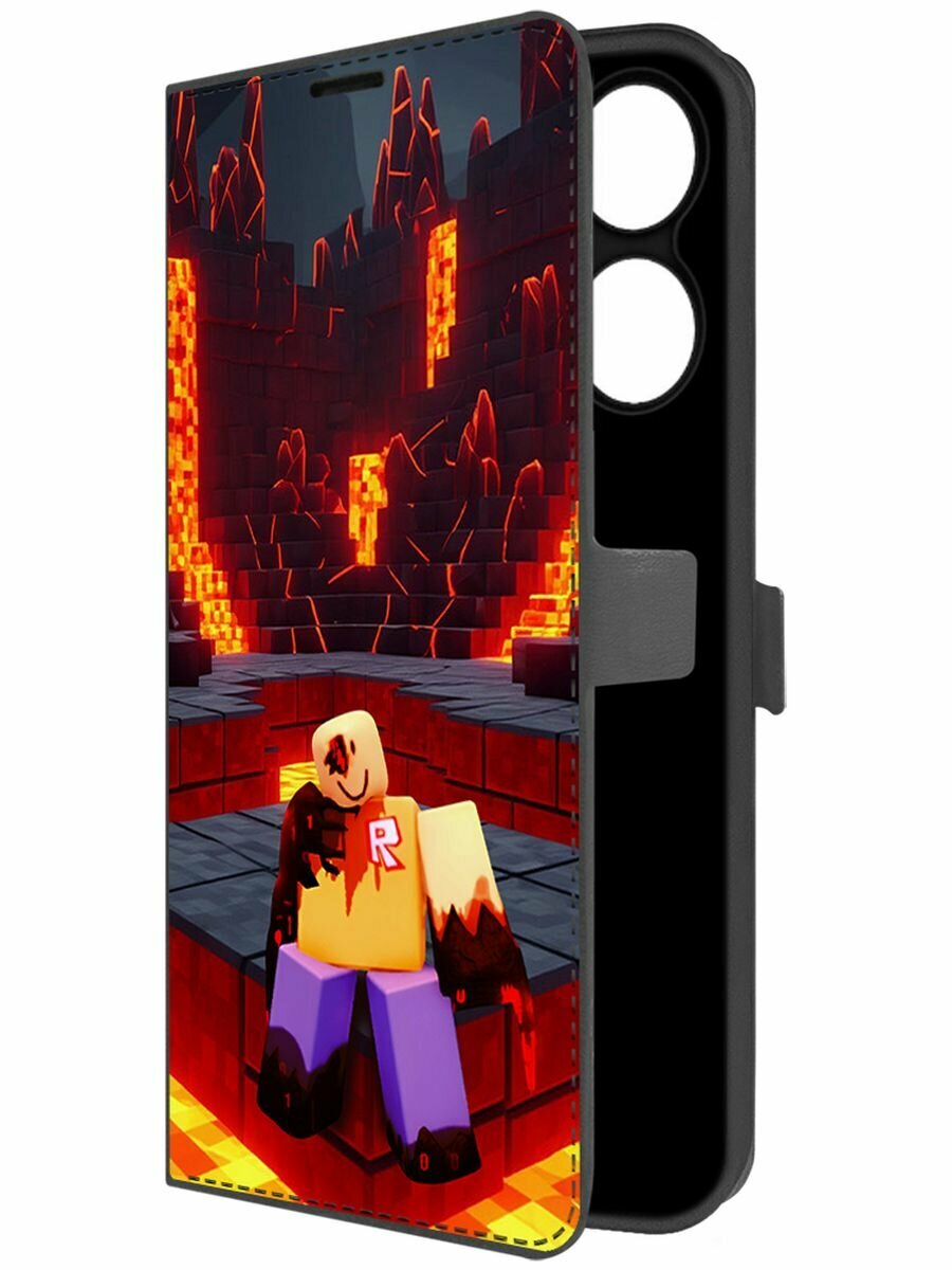 Чехол-книжка Krutoff Eco Book для INFINIX Hot 40 Pro Roblox-Форсакен Джон Доу (Forsaken John Doe) (черный)