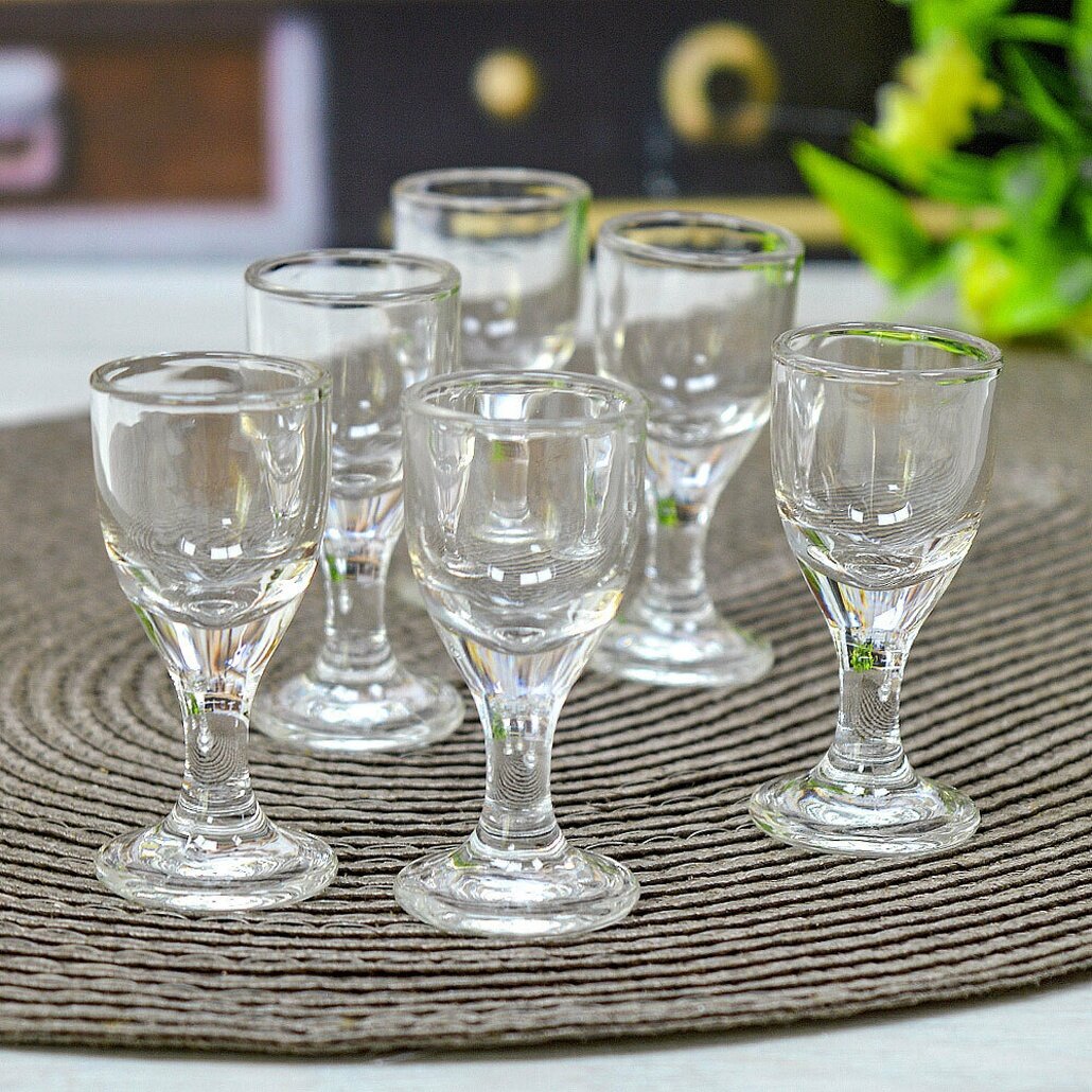 Набор рюмок 6шт 10мл, стекло, классический дизайн, удобные для напитков