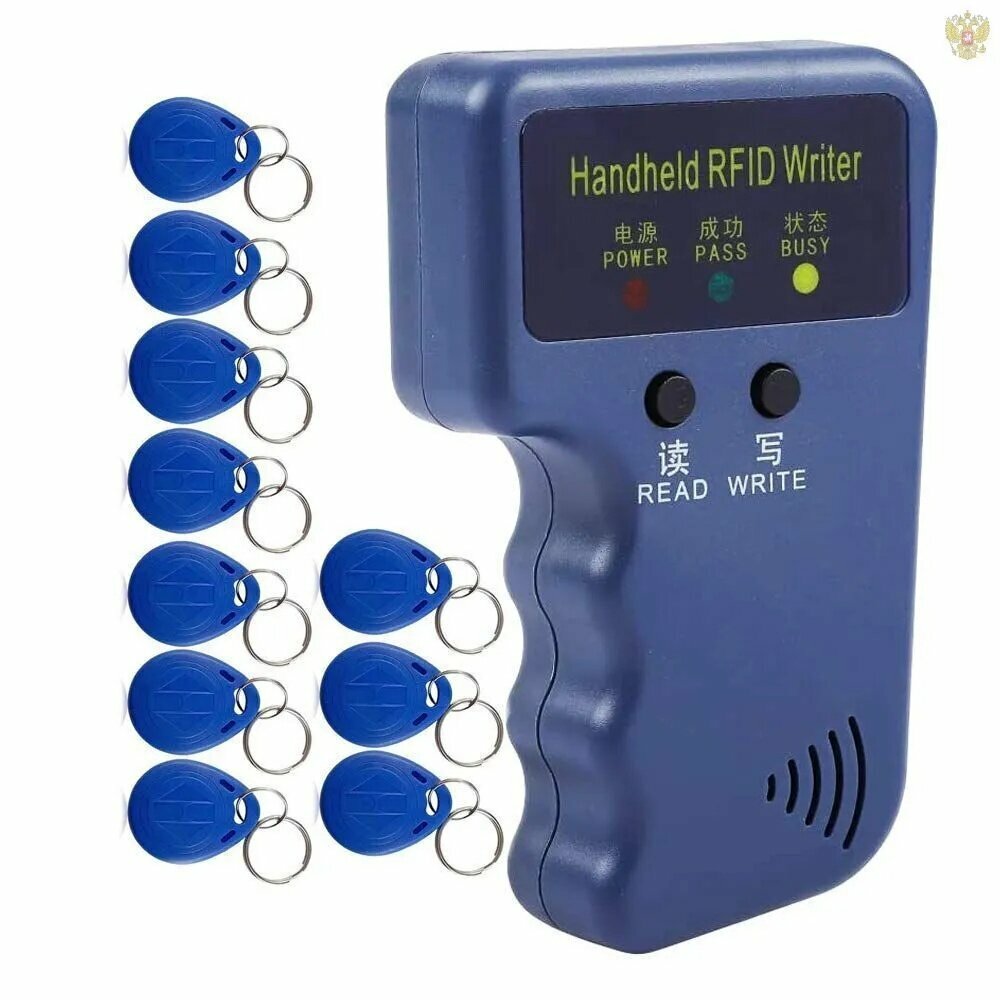 Ручной 125 кГц RFID считыватель, копировальный аппарат, дубликатор, с 10 картами