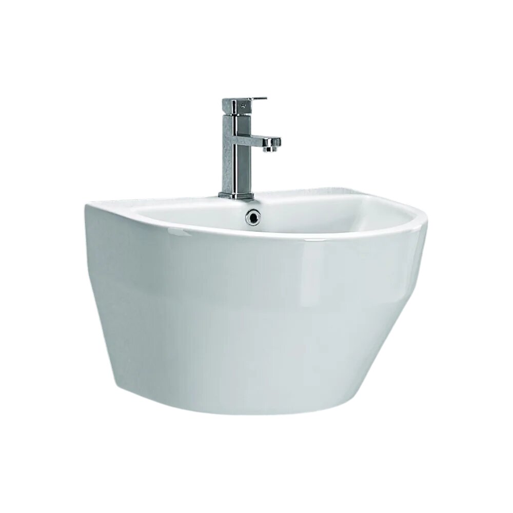 Раковина подвесная Olive'S Navarra NR33146 54 подвесная, 54 см, фаянсовая, раковина для ванной, белая, полукруглая, со сливом-переливом