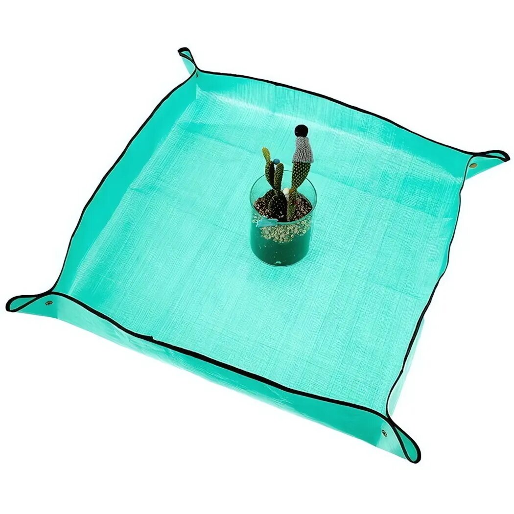 Коврик для пересадки растений 100х100см, ПВХ с металлическими креплениями, водостойкий, для дома и сада