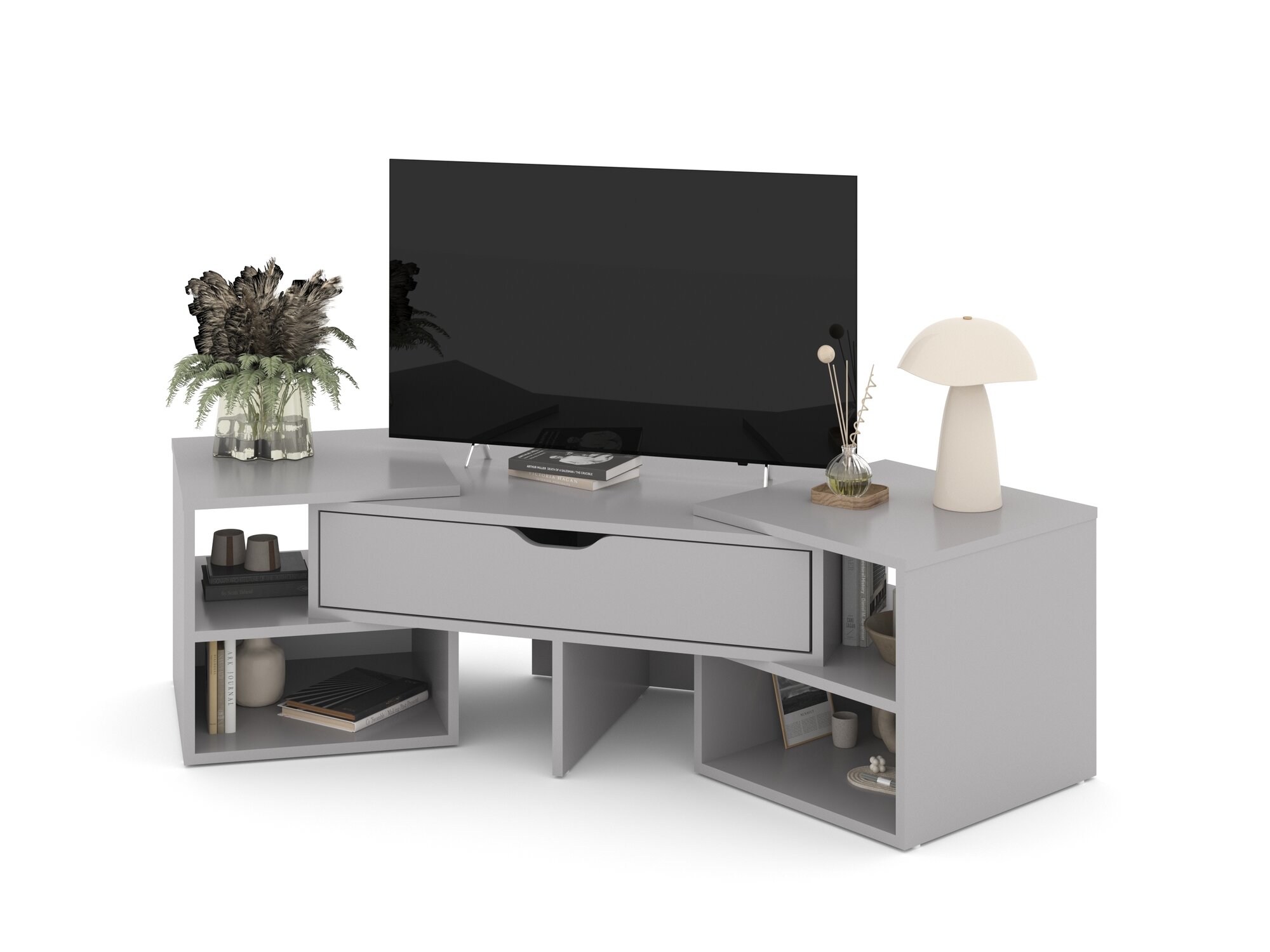 Есэндвич Смарт 6 Тумба под телевизор прямая/угловая 140х45х40 см (Вулканический серый)