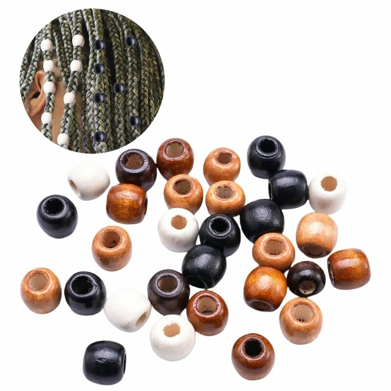 Аксессуары для ювелирных изделий DIY кленовые деревянные бусины с большим отверстием круглые бусины-средний кофейный цвет-9-10 мм