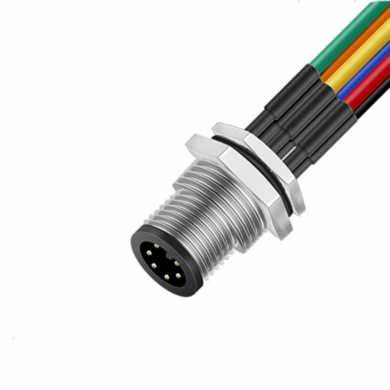 Авиационные разъемы с фланцами, 6P - Мужская голова