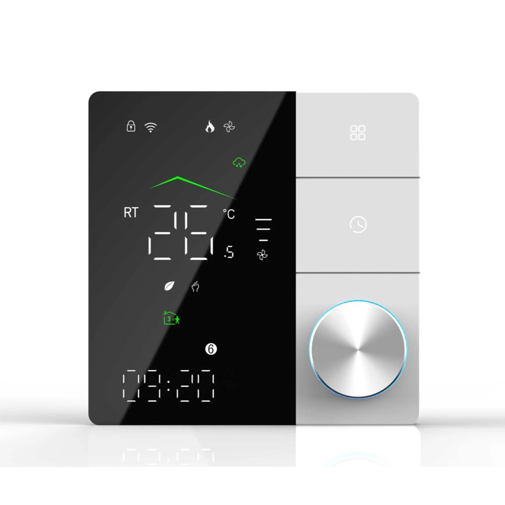 SDITERSMT WiFi & RS485 термостат для напольного отопления RS485 Version, GC-5A Dry Contact, Black White Panel, 220VAC(110-240V)