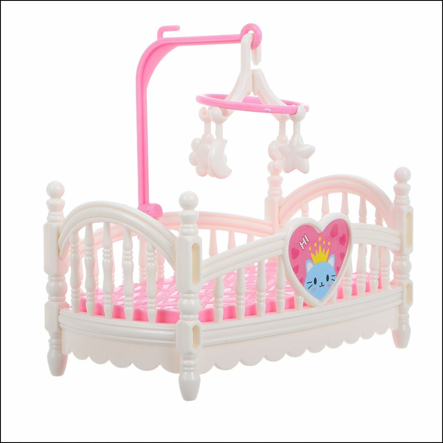 Кроватки для кукольного дома, миниатюрная мебель, белые, 12.50X11.00X7.30CM