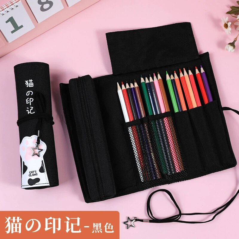 Сумка для ручек Cat Sakura, японская версия, персонализированная креативная повседневная парусиновая сумка для ручек с