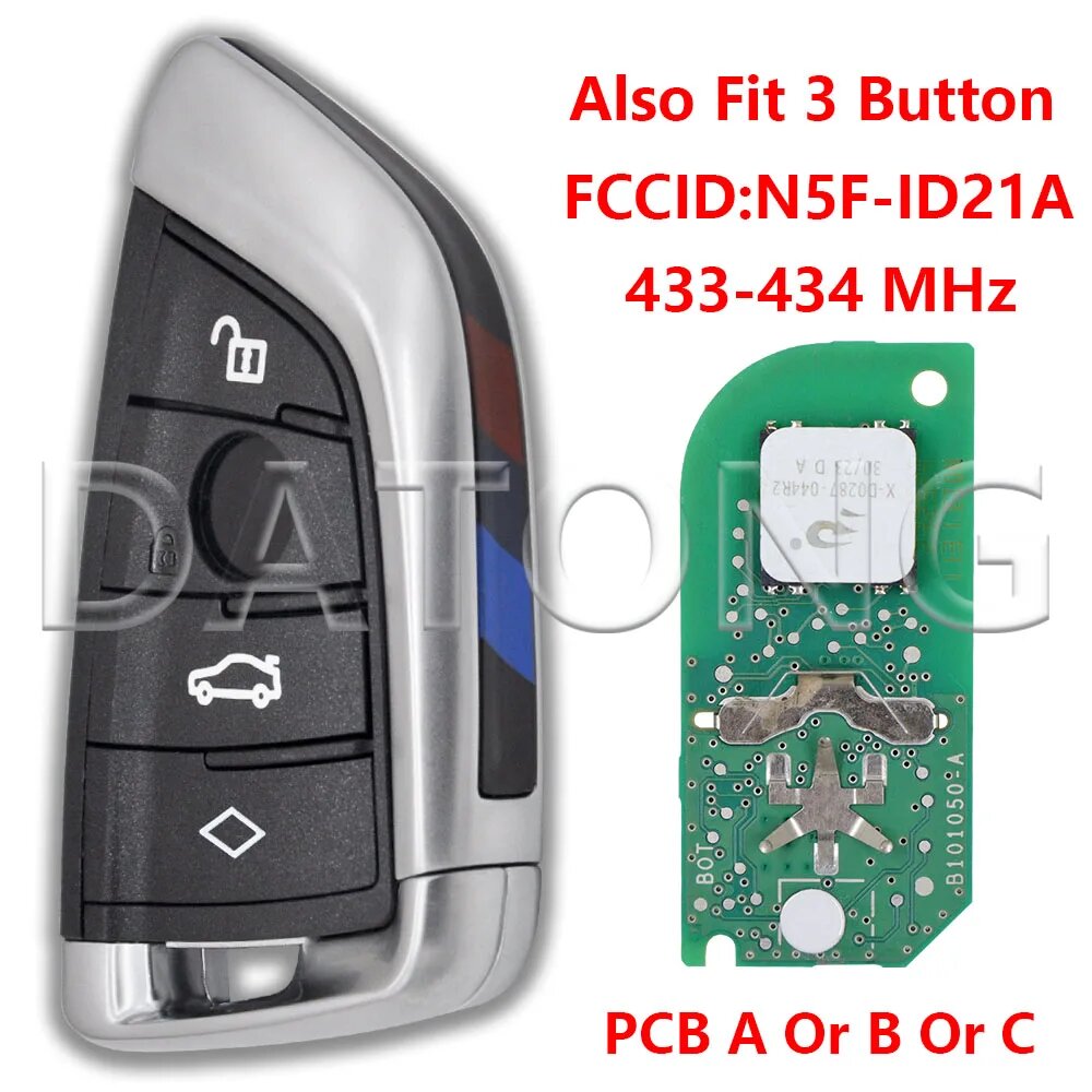 Datong OEM PCB N5F-ID21A ID49 433-434 МГц Бесконтактный автомобильный 4 BT Black, With PCB A