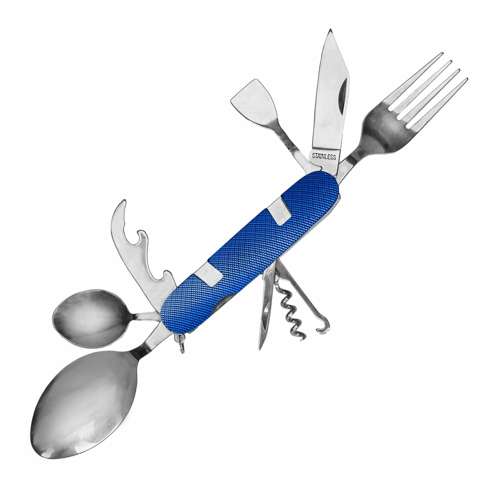 Набор складных походных разъёмных столовых приборов 9 в 2 / В чехле / Серый