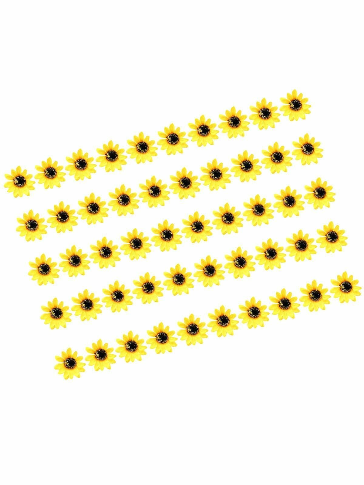Стабилизированныецветы,50ШТ, украшение для головы в виде цветка подсолнуха, сделанное своими руками- 10 см