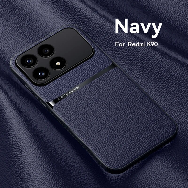 Магнитный Кожаный Чехол-накладка Xiaomi Mi Poco F8 Ultra 5G С Poco F8 Pro, Черный, Deep Blue