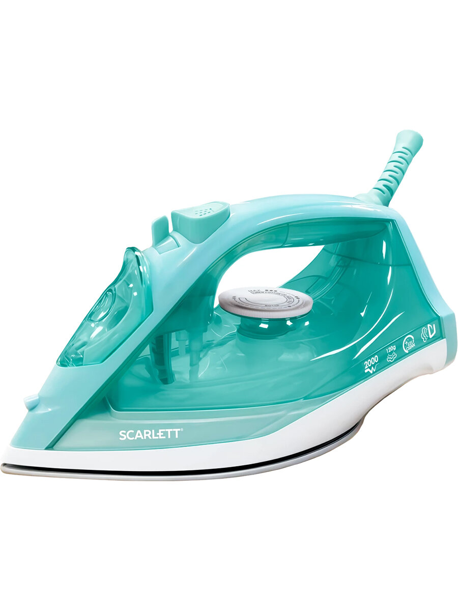 Утюг Scarlett SC-SI30K62, мятный, мощность 2000Вт, вертикальное отпаривание,