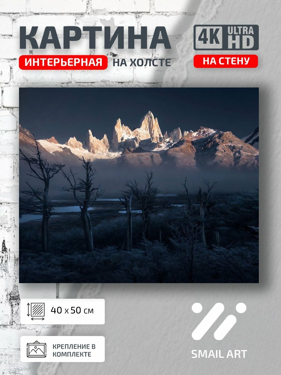 Картина на холсте интерьерная 40 на 50 на стену Деревья Landscape для гостиной пейзаж декор