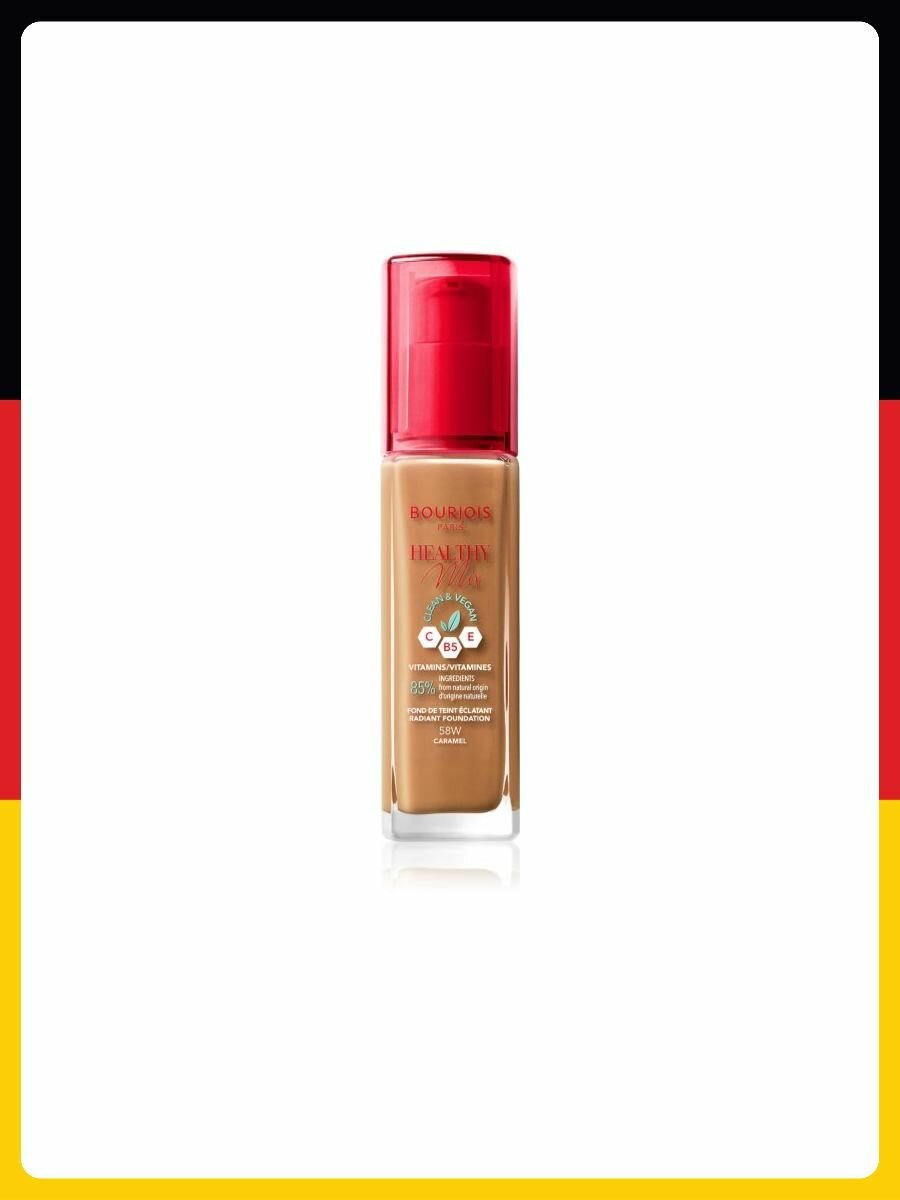 Тональная основа Bourjois Healthy Mix brightening moisturizing makeup 24h 58W Caramel, 30 мл
