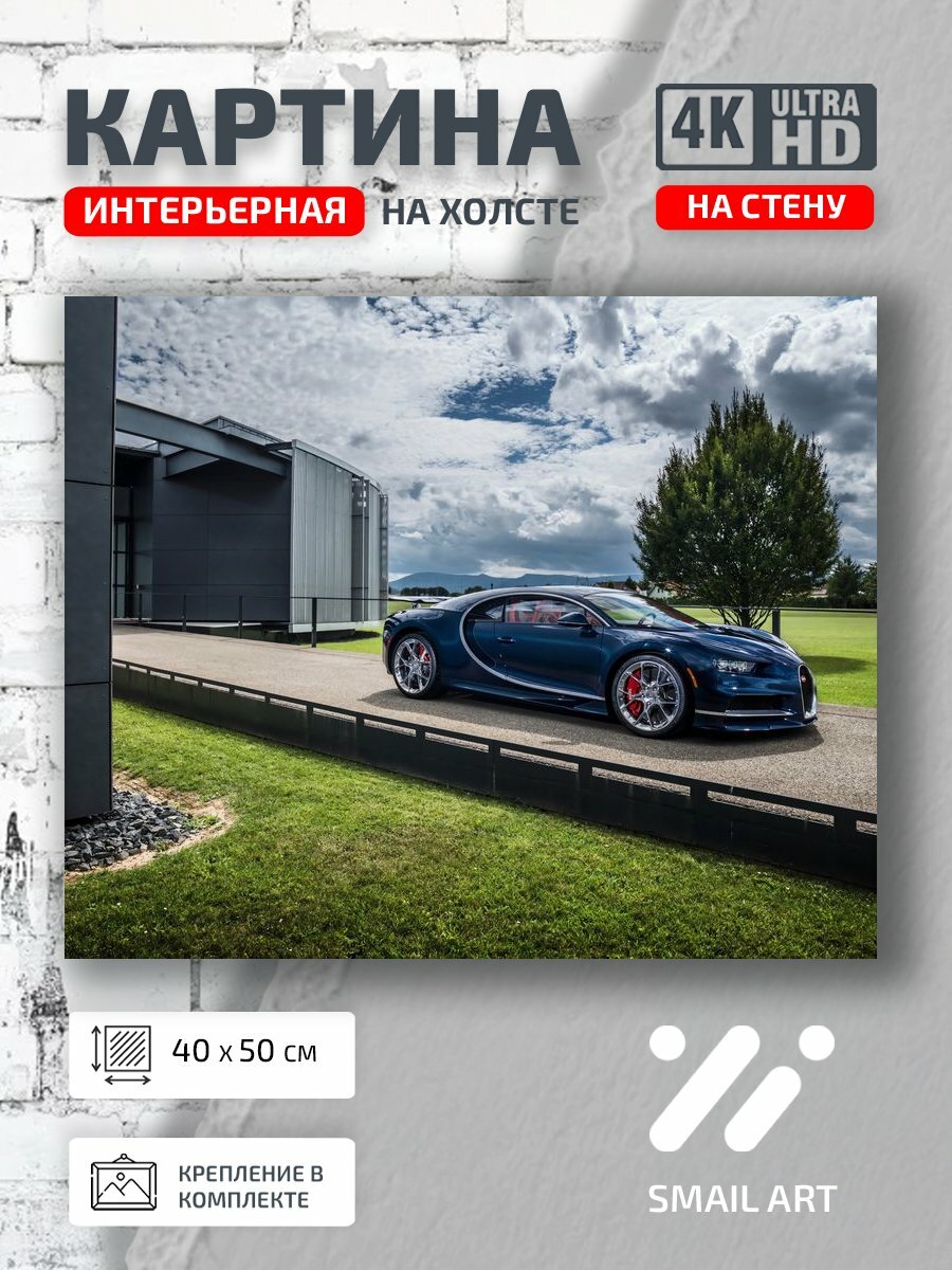 Картина на холсте интерьерная 40 на 50 на стену Газон Car для кабинета авто дизайн интерьер