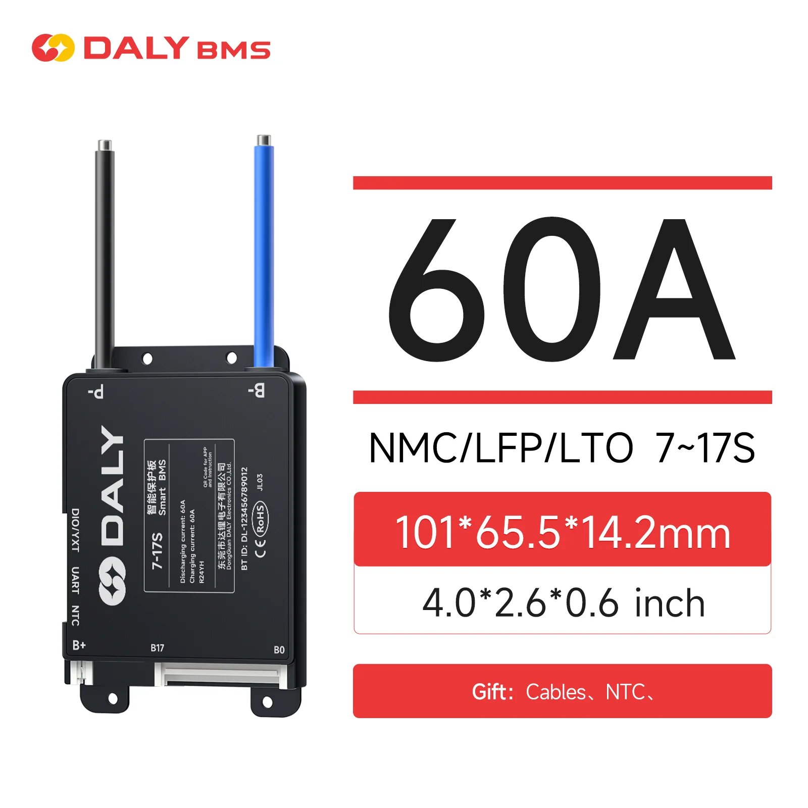 Daly Smart UART BMS 30A 40A 60A для литий-ионных аккумуляторов 4S-8S 7S-17S 7S-17S 60A UART BMS