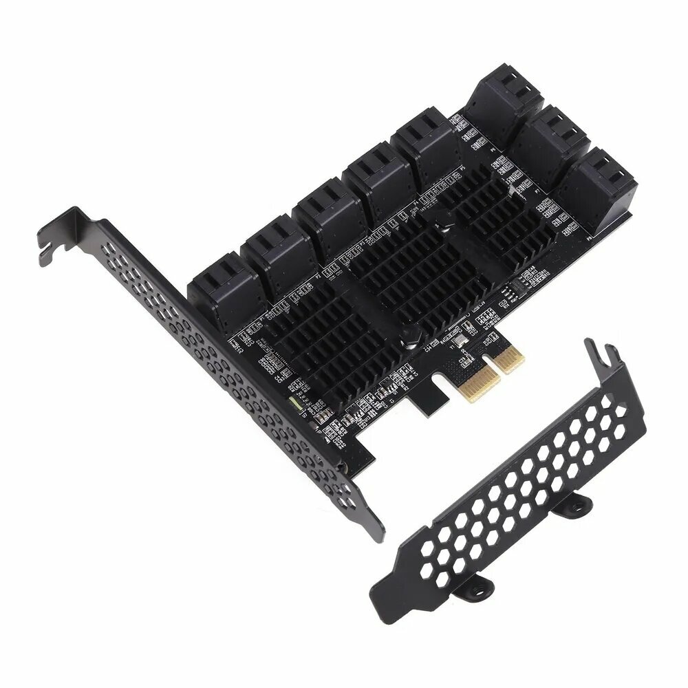PCIe 1X to SATA 3.0 адаптер, 16 портов