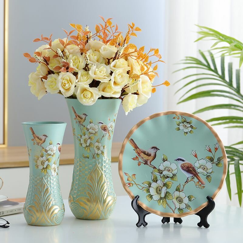 Набор из трех керамических ваз, украшение для гостиной, тумбы под телевизор, креативный декор, ваза для прихожей, свадебный подарок.