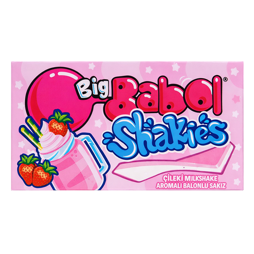 Big Babol Shakics Strawberry жев. резинка со вкусом клубничного коктейля 26 гр