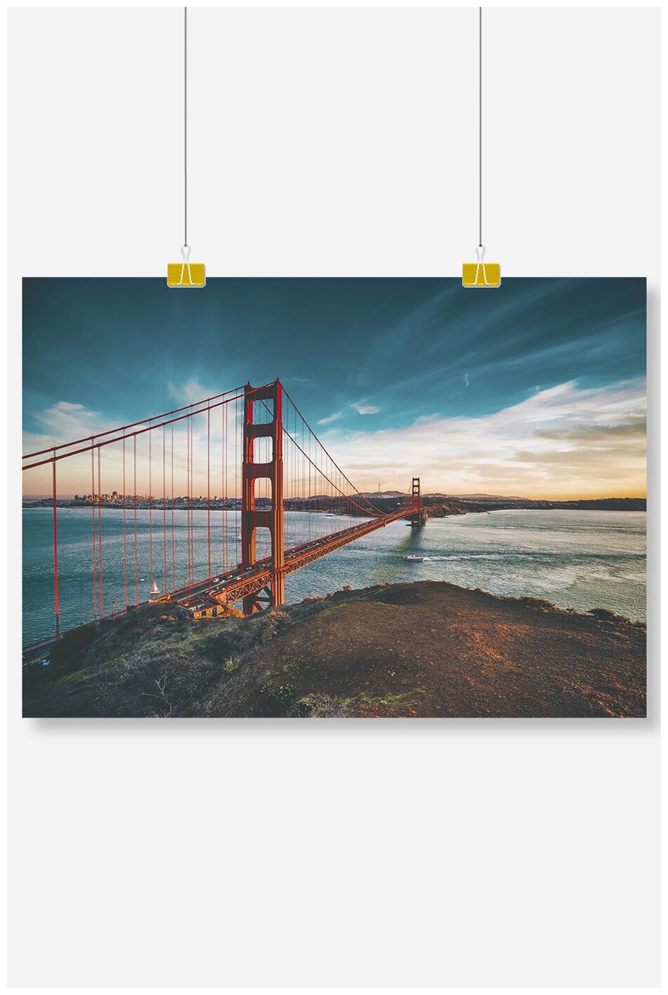 Постер на стену для интерьера Postermarkt Мост Золотые ворота Сан-Франциско, 50х70 см