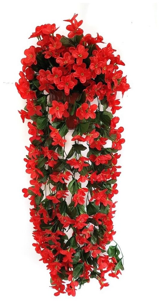 Искусственные цветы Holodilova Фиалка, настенные, красные, высота 70см