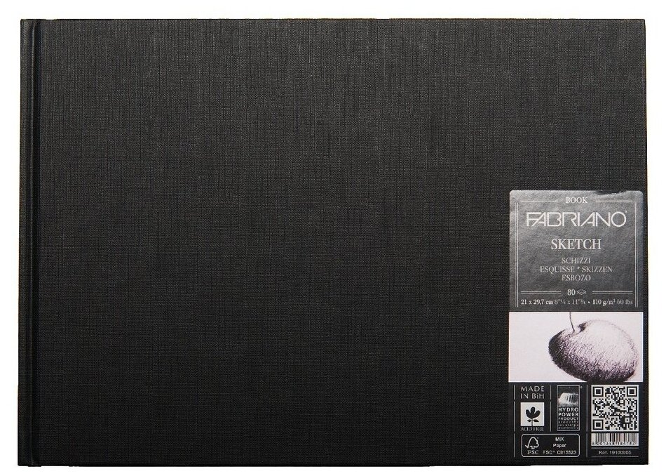 Блокнот для зарисовок Fabriano Sketchbook 110г/м. кв 21x29,7см мелкозернистая 80 листов ландшафт
