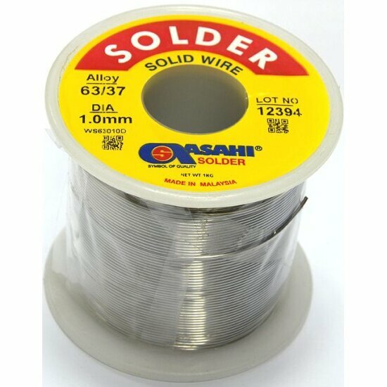 Припой Asahi WS63010D, 1.0мм 1.0кг Sn63/Pb37 без флюса