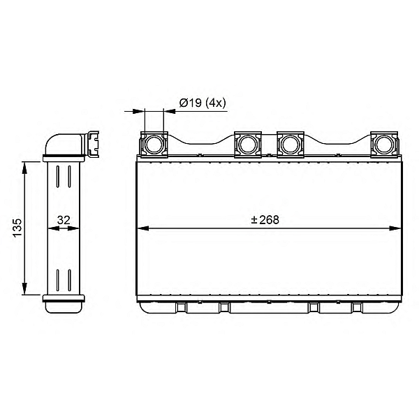 NRF 54283 (64118373175 / 8373175) радиатор отопителя BMW (БМВ) 7 2.8 94-