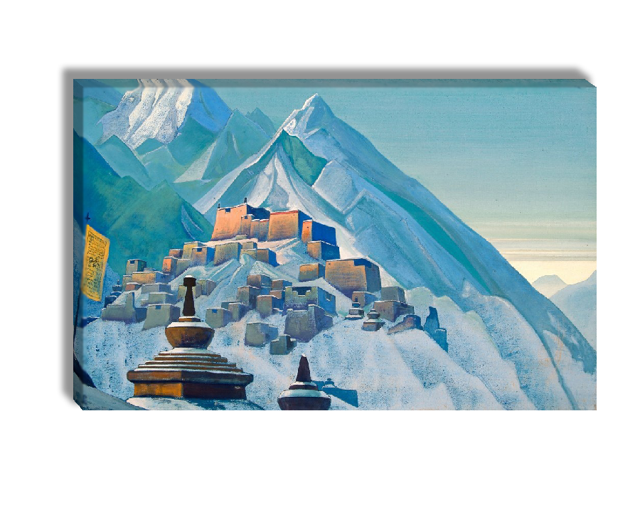 Картина для интерьера "Тибет. Гималаи", Рерих Николай Константинович, печать на холсте (47х30 см / на подрамнике)