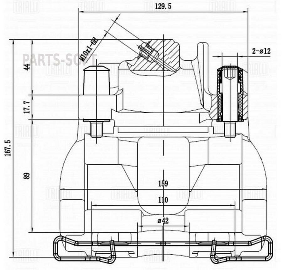 Суппорт тормозной передний левый для VOLVO XC70, V70, S80 / Trialli CF 103555