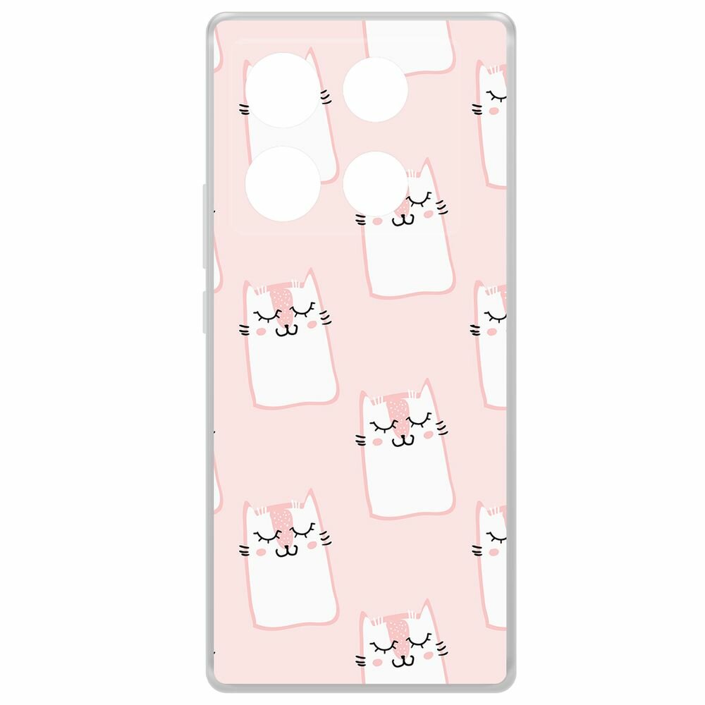Чехол-накладка Krutoff Clear Case Котики паттерн для INFINIX Note 40 Pro