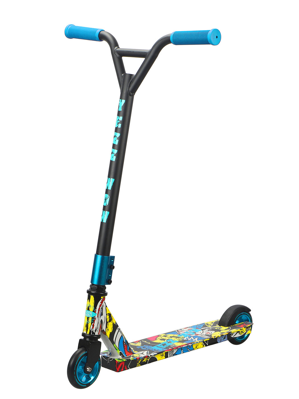 Самокат трюковой MS-171, алюминиевые колеса 100мм, цвет граффити