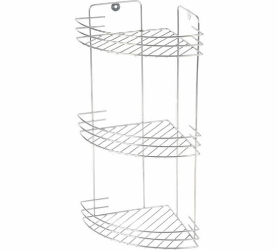 Угловая полка Рыжий кот трехъярусная Vento 19*19*41 см хром 2 шт