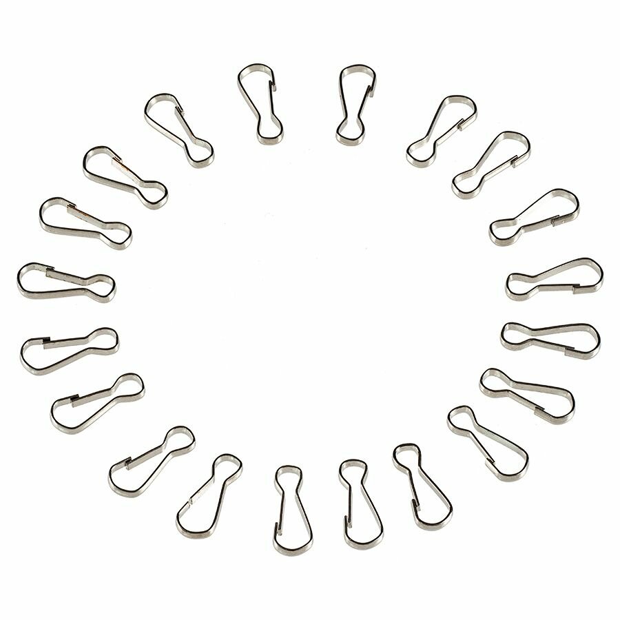 Карабин металлический №3140 для сумок и рукоделия 15 мм, никель (Ni), 20 шт.