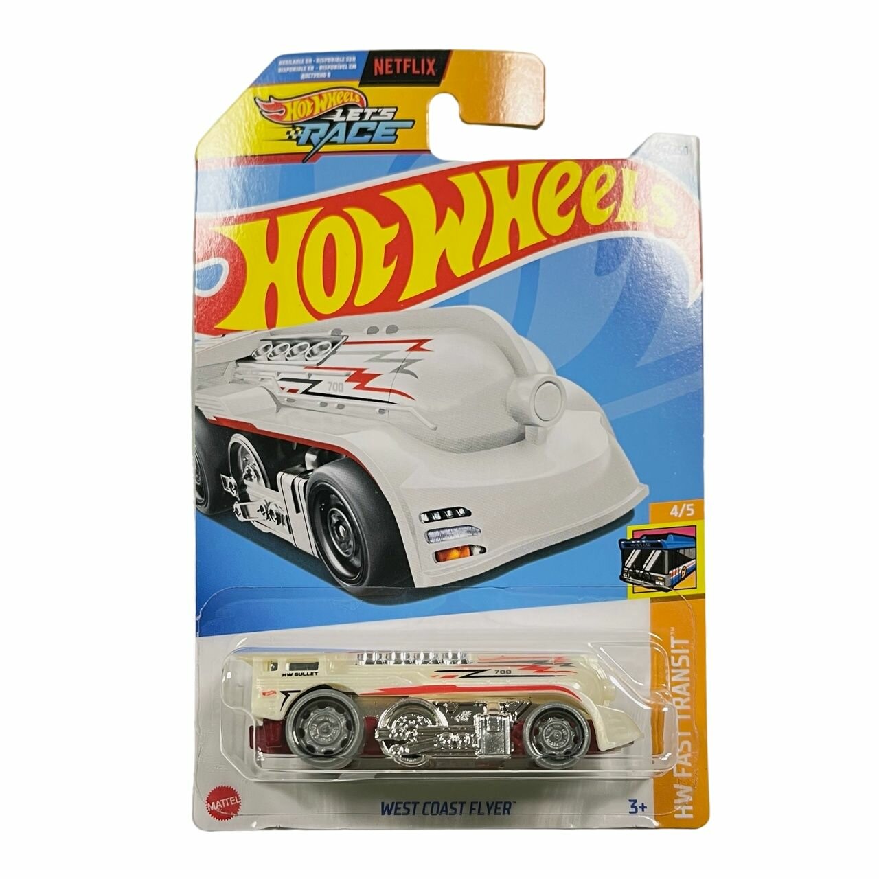 Машинка Hot Wheels металлическая машинка, коллекционная в масштабе 1:64 WEST COAST FLYER (Белый)