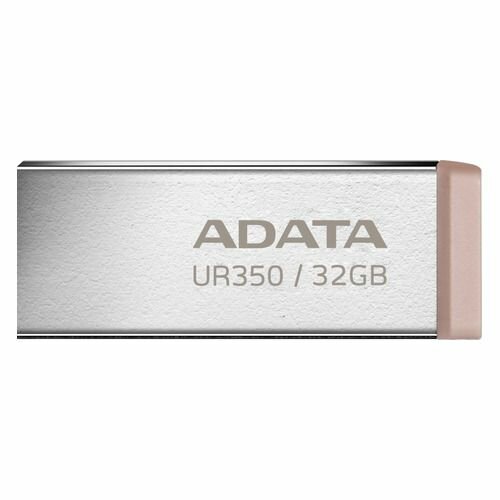 Флешка USB A-Data UR350 32ГБ, USB3.2, серебристый и коричневый [ur350-32g-rsr/bg]