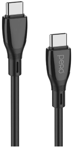 Кабель PERO DC11 Type-C - Type-C 2м 3A 60W Black (Черный)