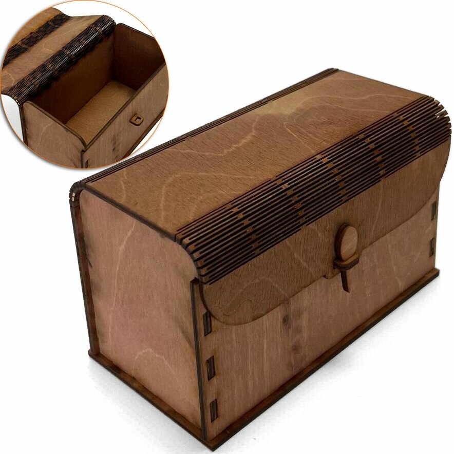 Шкатулка с гибкой крышкой и замком-шпилькой для украшений и подарков