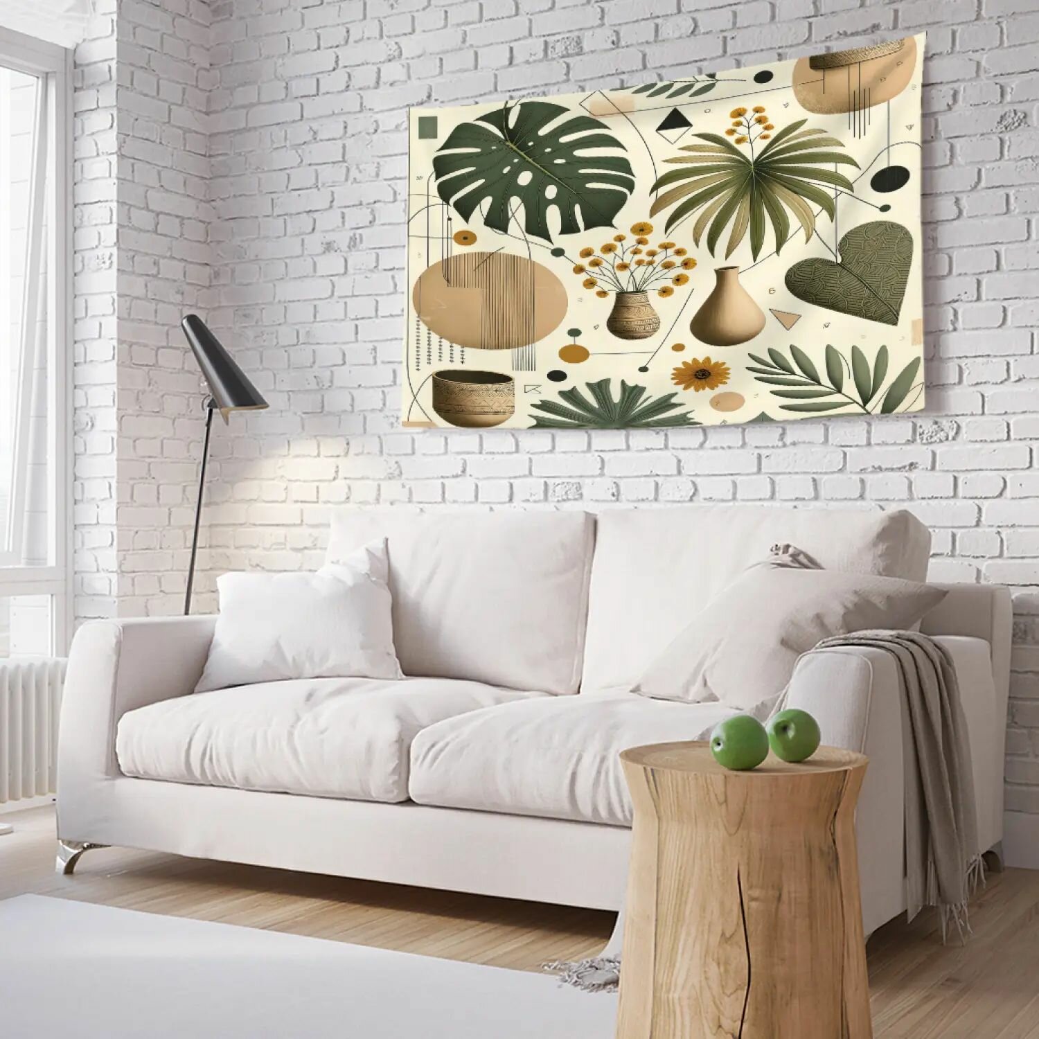 Горизонтальное фотопанно на стену JoyArty "Геометрия цветов", из ткани, 100х150 см