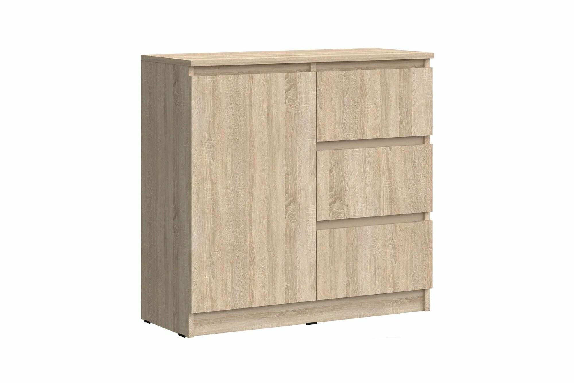 Комод Челси 800 (3 ящика 1 дверь) (Дуб сонома, дуб сонома)