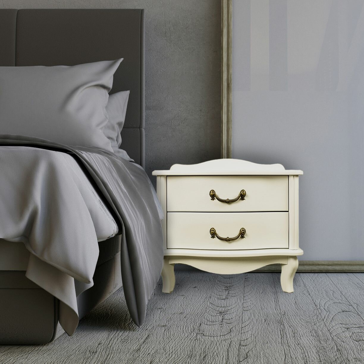 Тумбочка Джульетта, МДФ, дуб шампань, 49,8x50x40,4 см, 2 ящ.