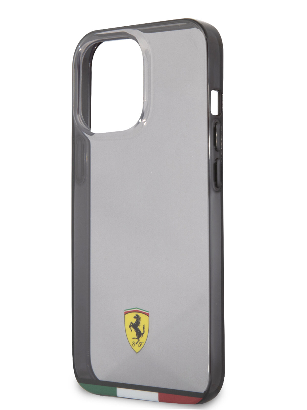 Ferrari для iPhone 13 Pro чехол PC/TPU Italia stripe Hard Transparent/Black