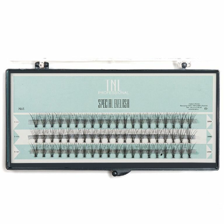 Ресницы на ленте пучки безузелковые TNL Professional 6-ти шт. №08