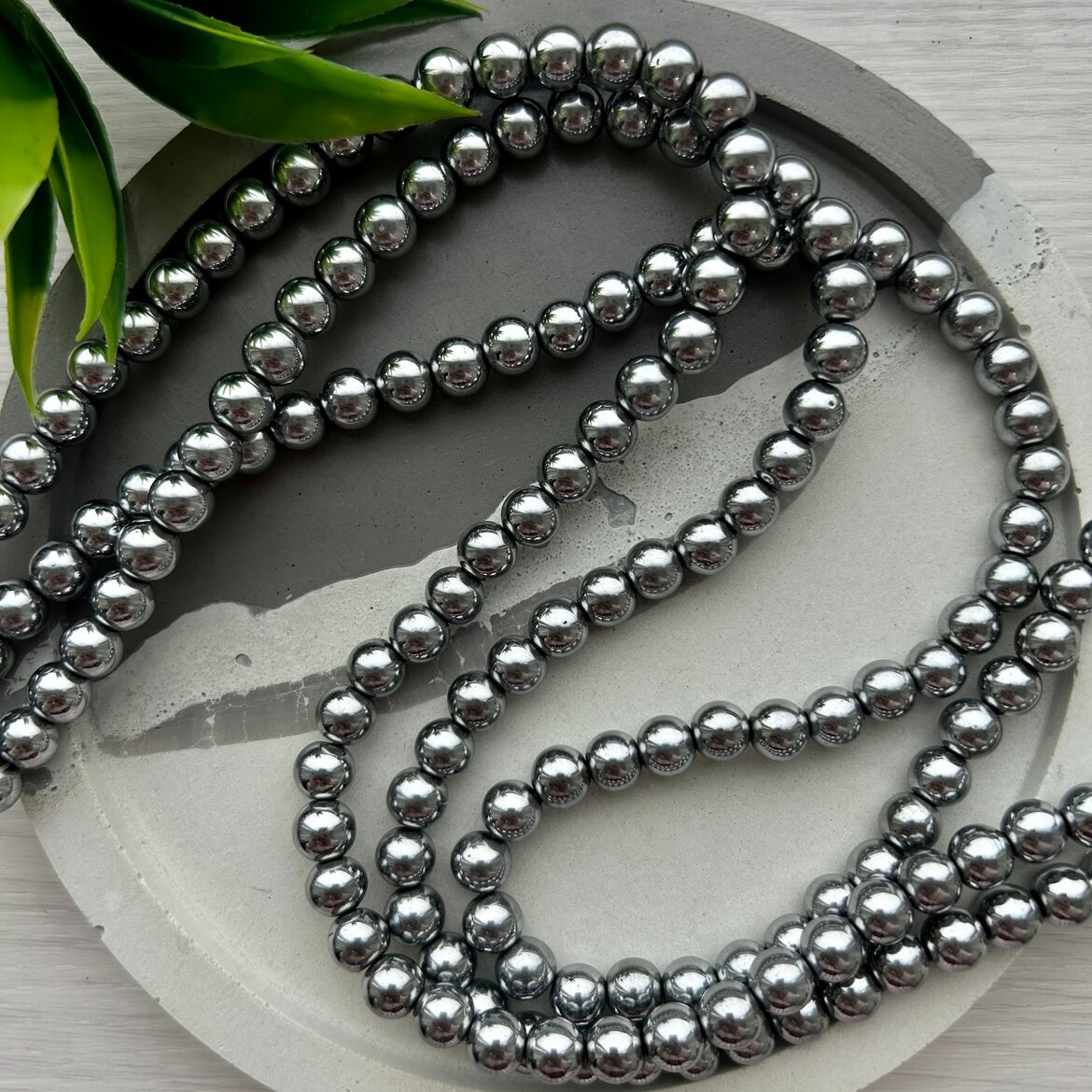 Гематит серебристый 8 мм